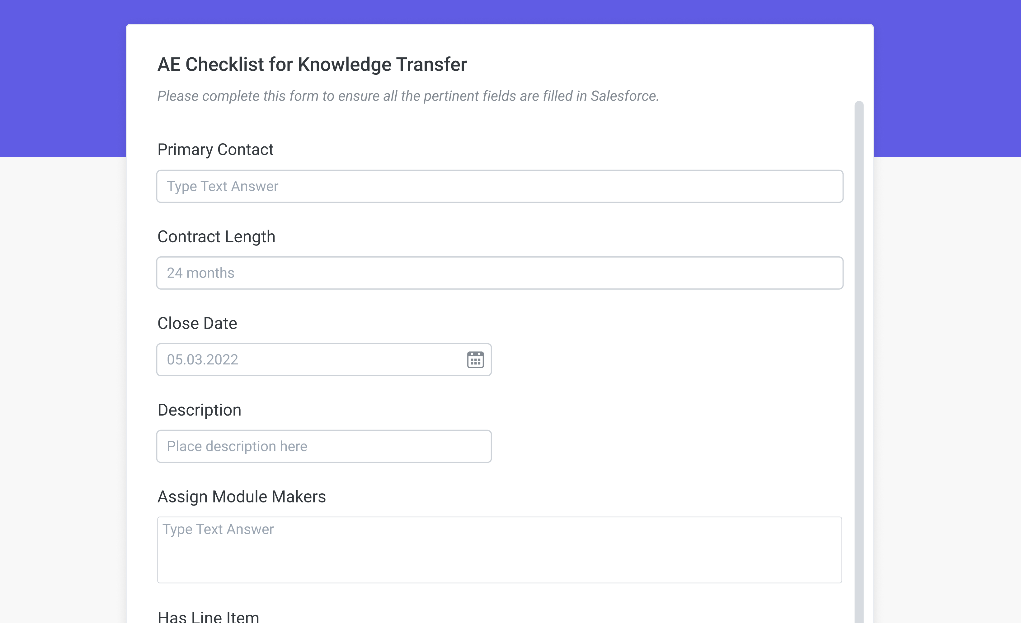 AE Checklist for Knowledge Transfer - Module Template - Tonkean Library